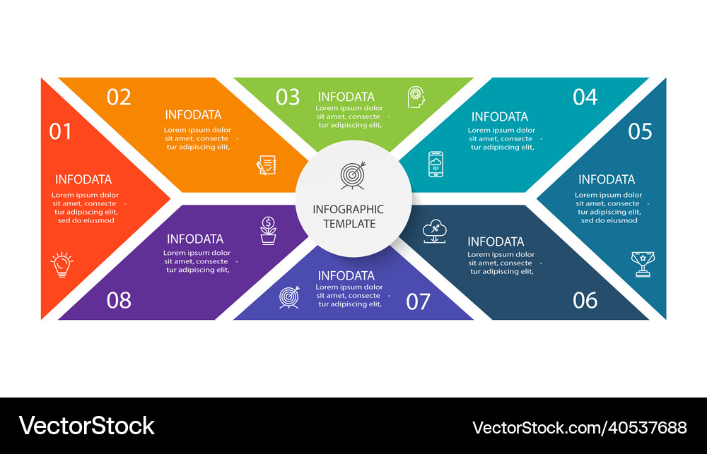Diagram concept for infographic with 8 steps Vector Image