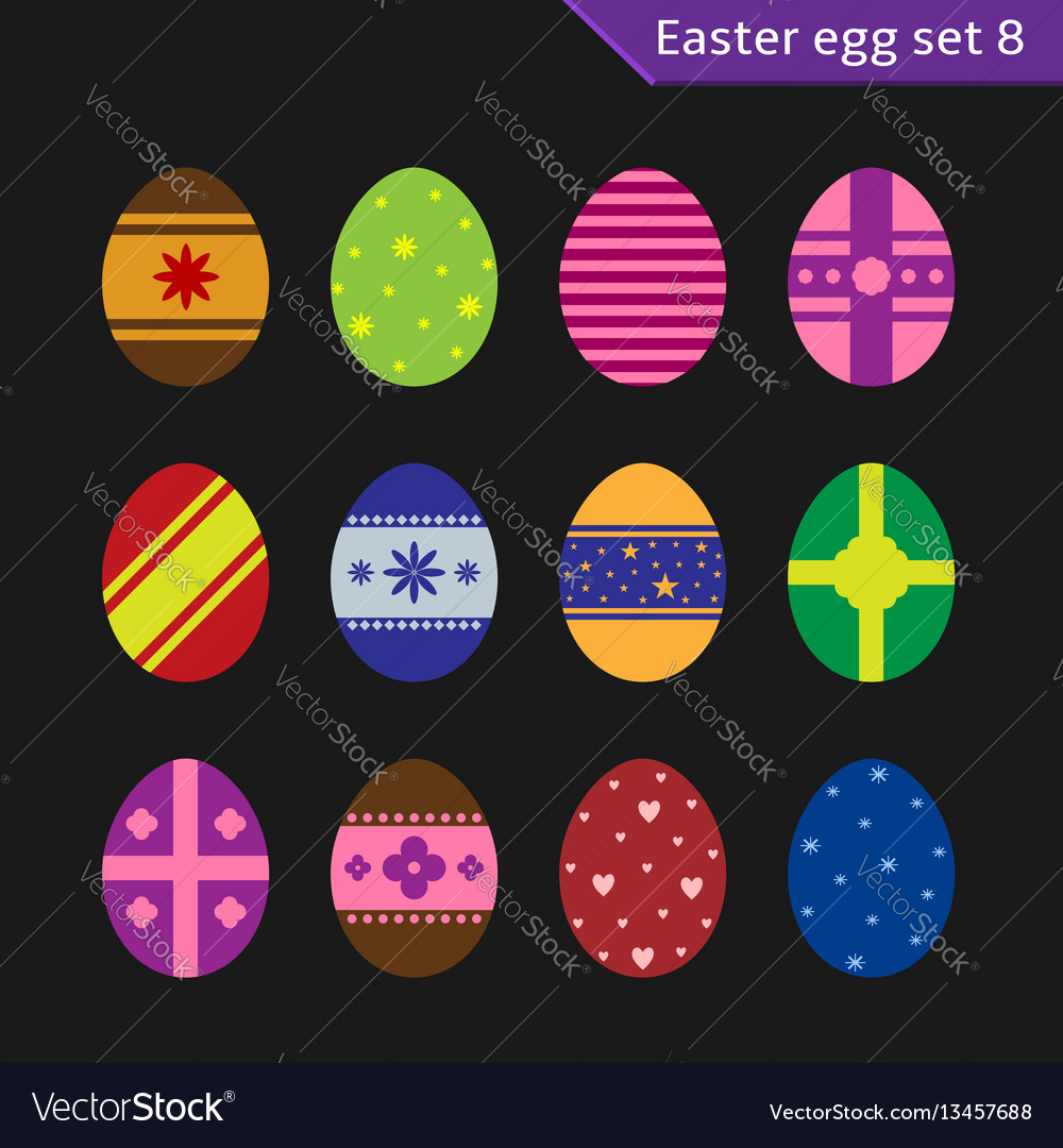 Easter eggs set Royalty Free Vector Image - VectorStock