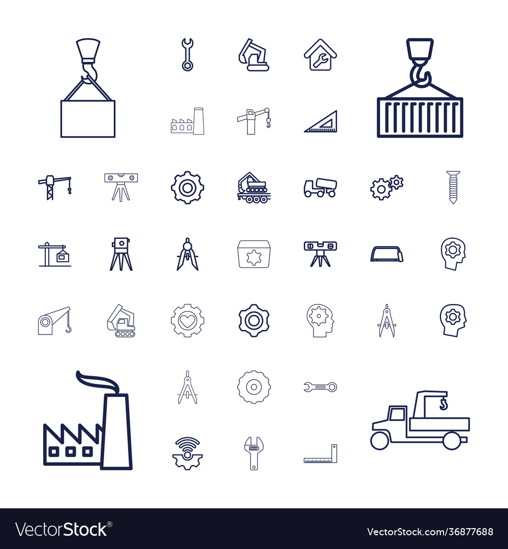 Engineering icons Royalty Free Vector Image - VectorStock