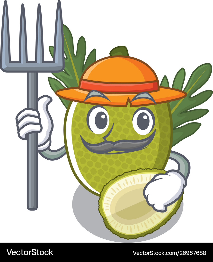 Farmer fried breadfruit served in cartoon bowl Vector Image