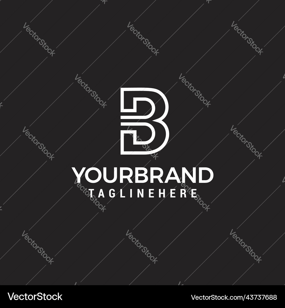 Graphic creative line alphabet symbol letter b Vector Image