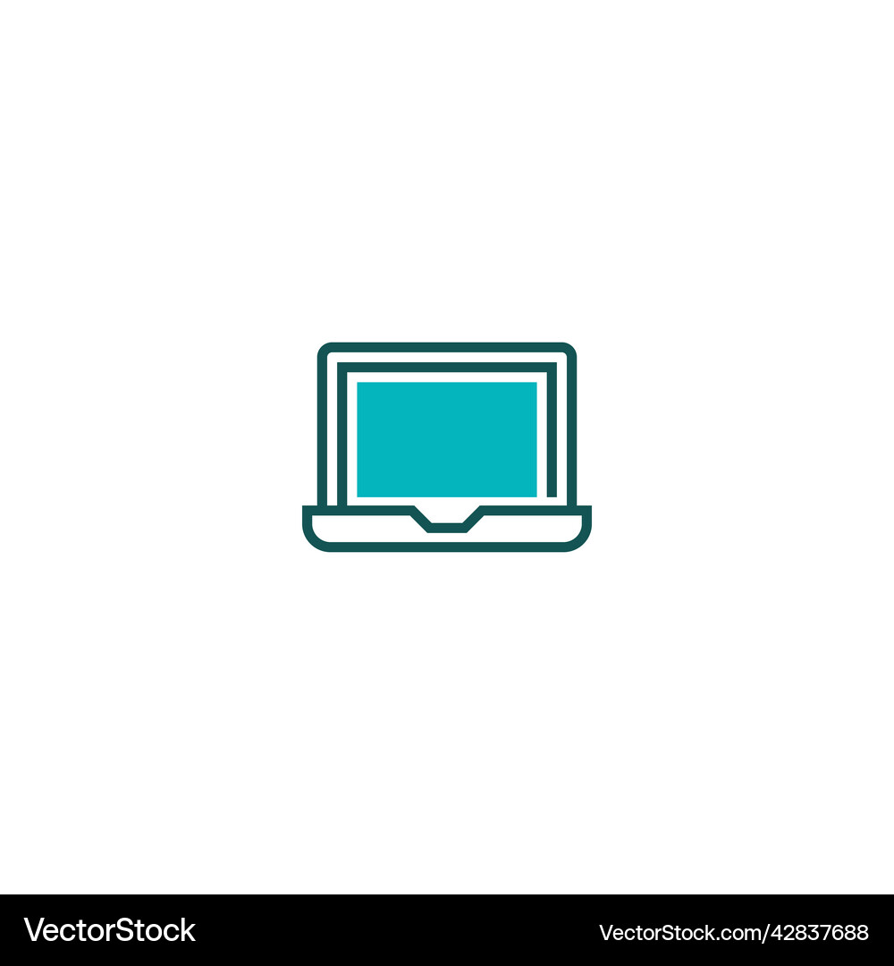 Laptop line icon linear style sign for mobile Vector Image
