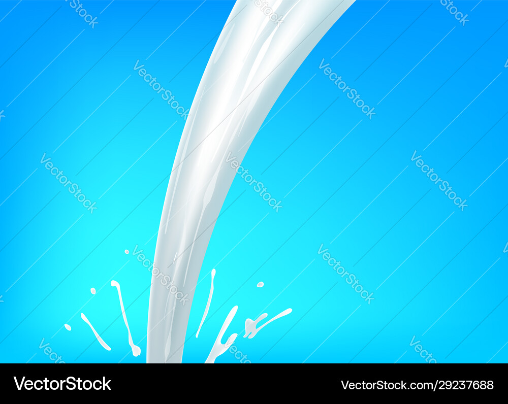 Milk shake splash on blue background food Vector Image