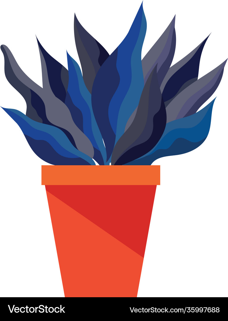 Plant with a blue color on pot Royalty Free Vector Image