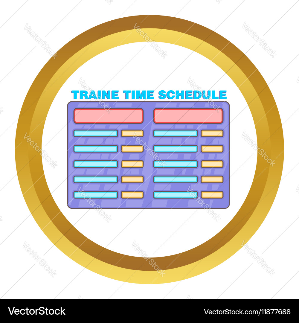 Schedule time of trains icon Royalty Free Vector Image