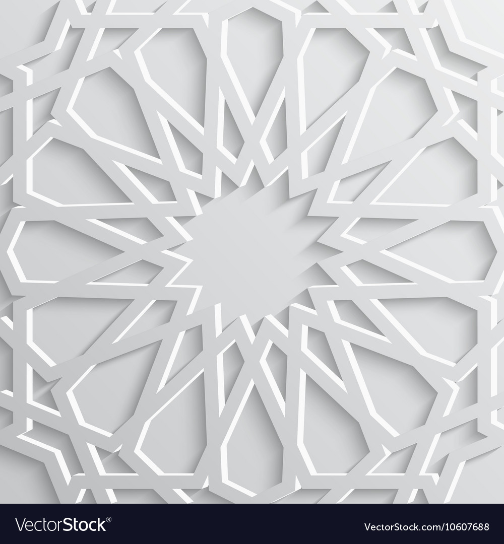 Seamless islamic pattern 3d traditional arabic Vector Image