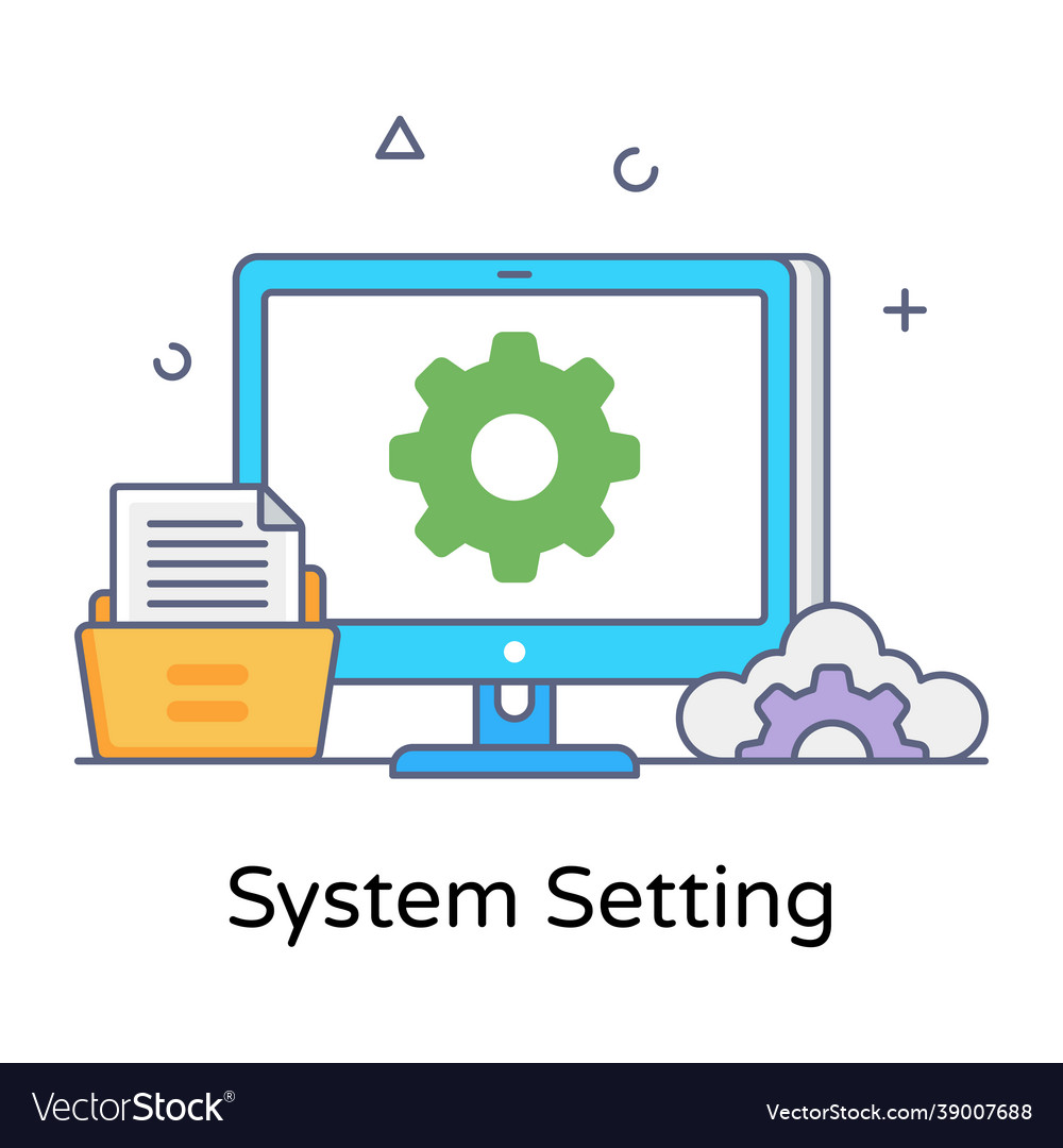 System setting Royalty Free Vector Image - VectorStock