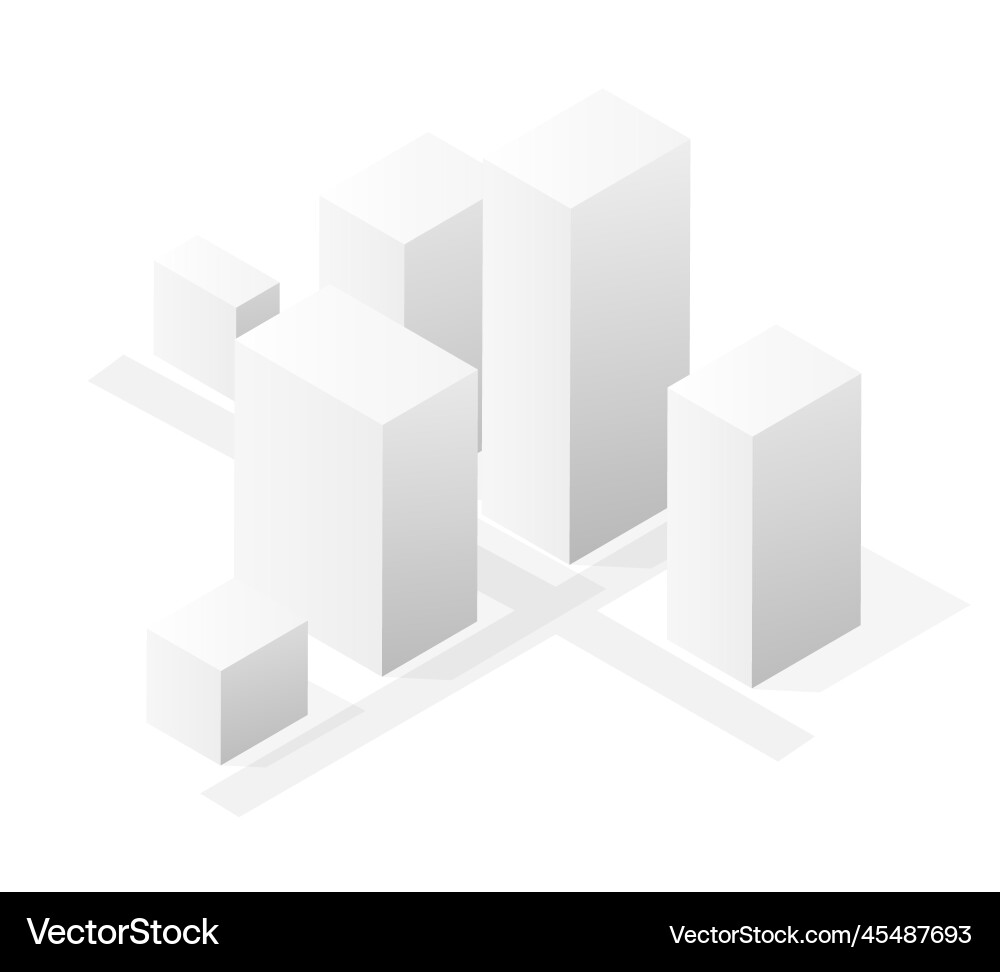 A isometric of white city Royalty Free Vector Image