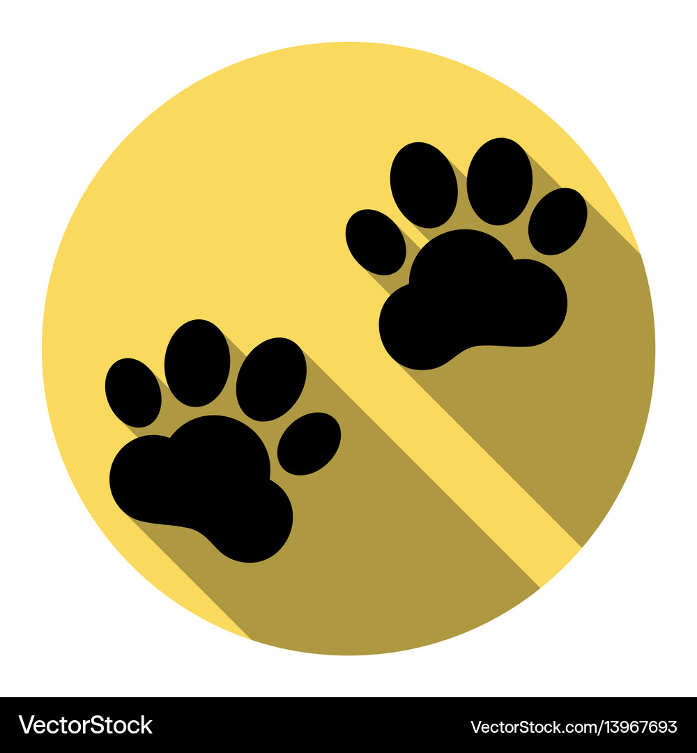 Animal tracks sign flat black icon Royalty Free Vector Image