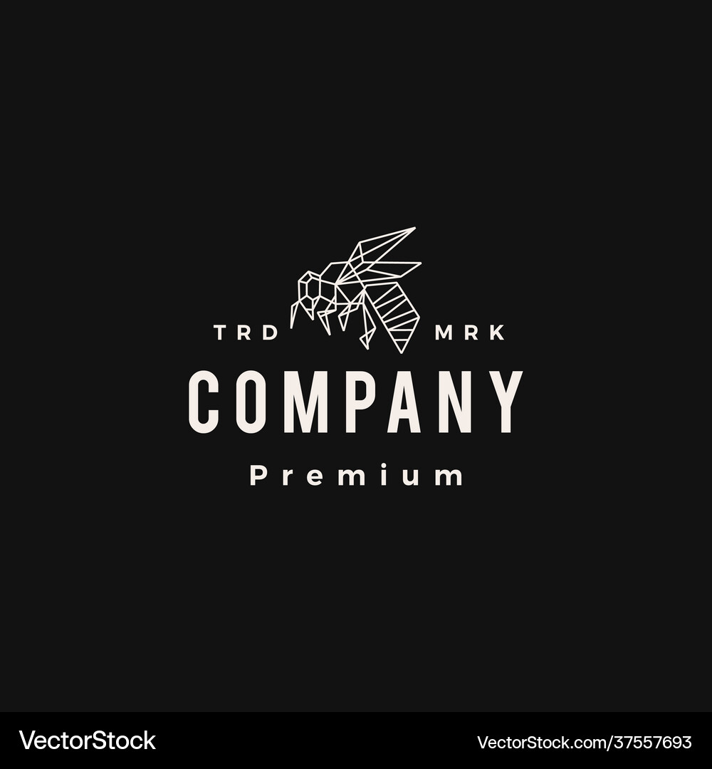 Bee geometric hipster vintage logo icon Royalty Free Vector