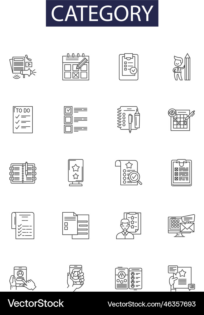 Category line icons and signs division Royalty Free Vector