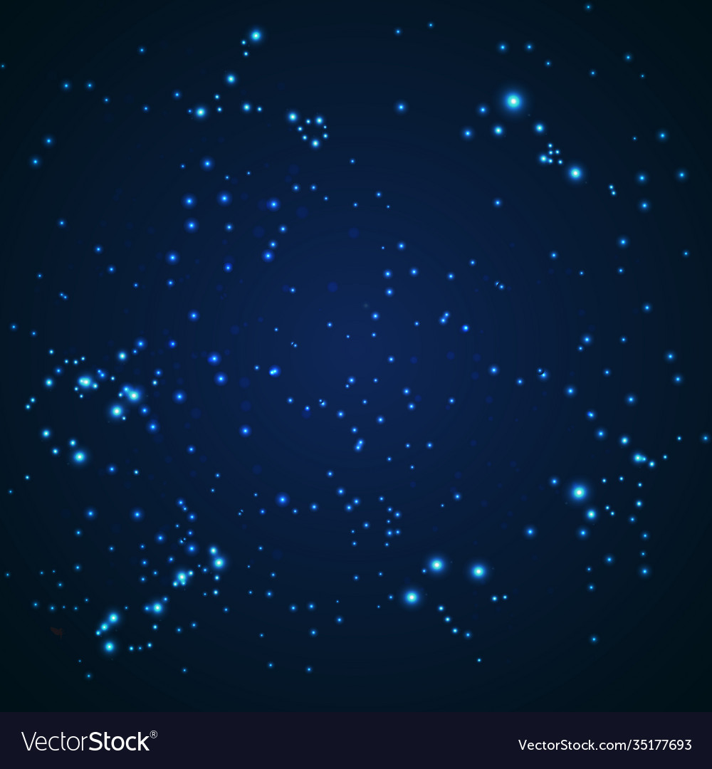 Dark glossy night sky with stars background Vector Image