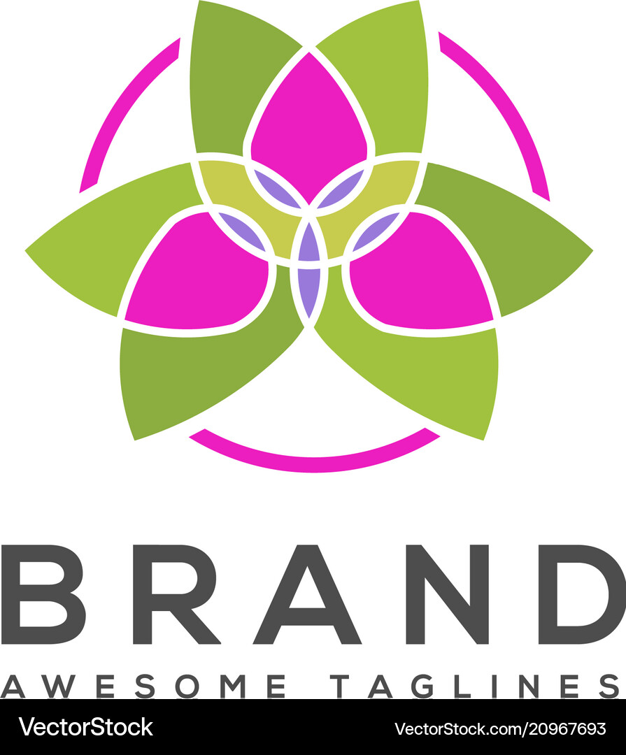 Flower colorful icon logo sign Royalty Free Vector Image