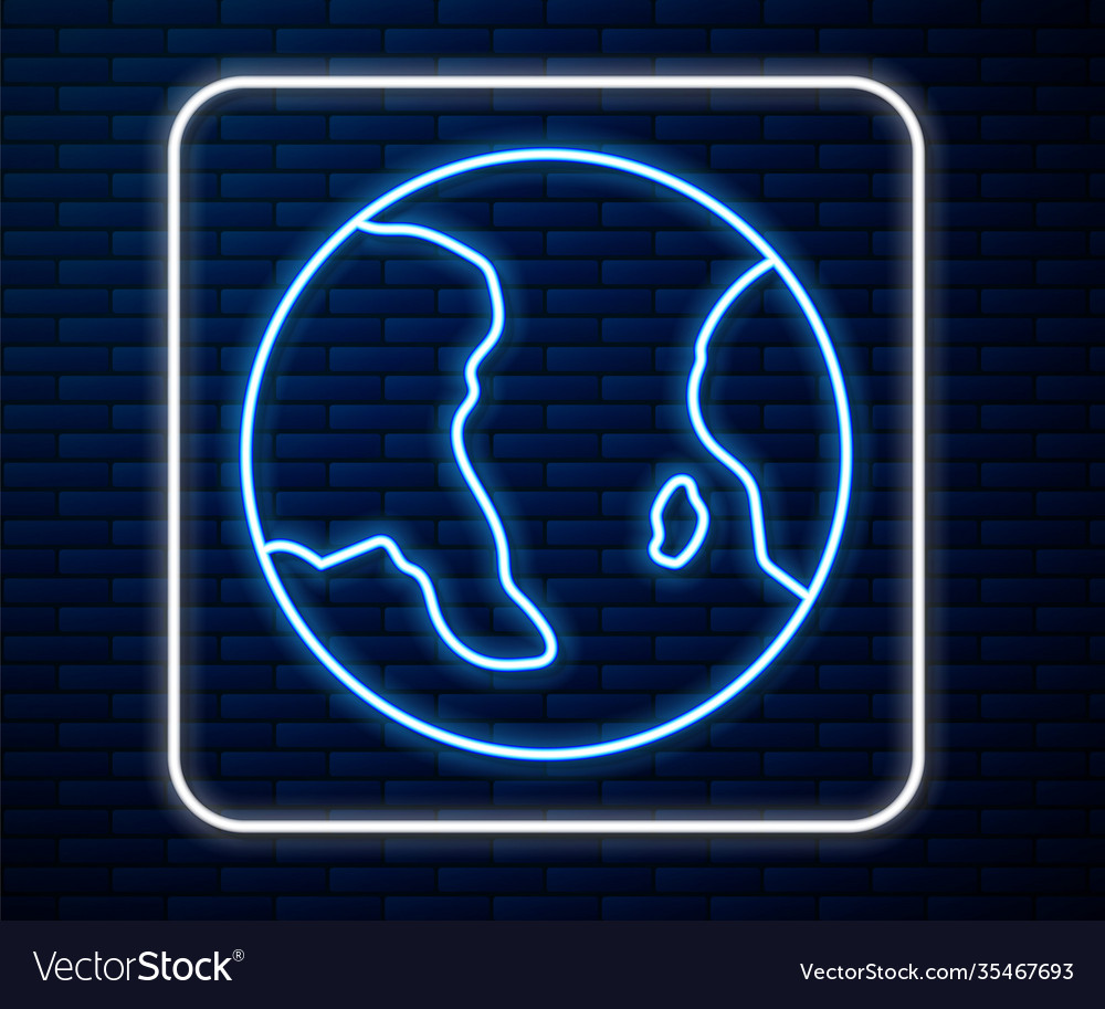 Glowing neon line earth globe icon isolated Vector Image
