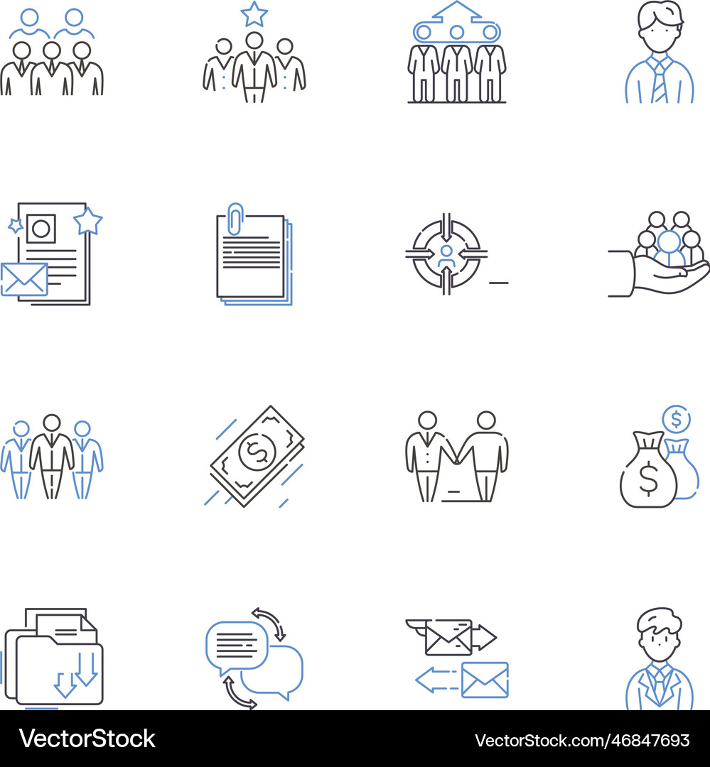 Innovation management line icons collection Vector Image