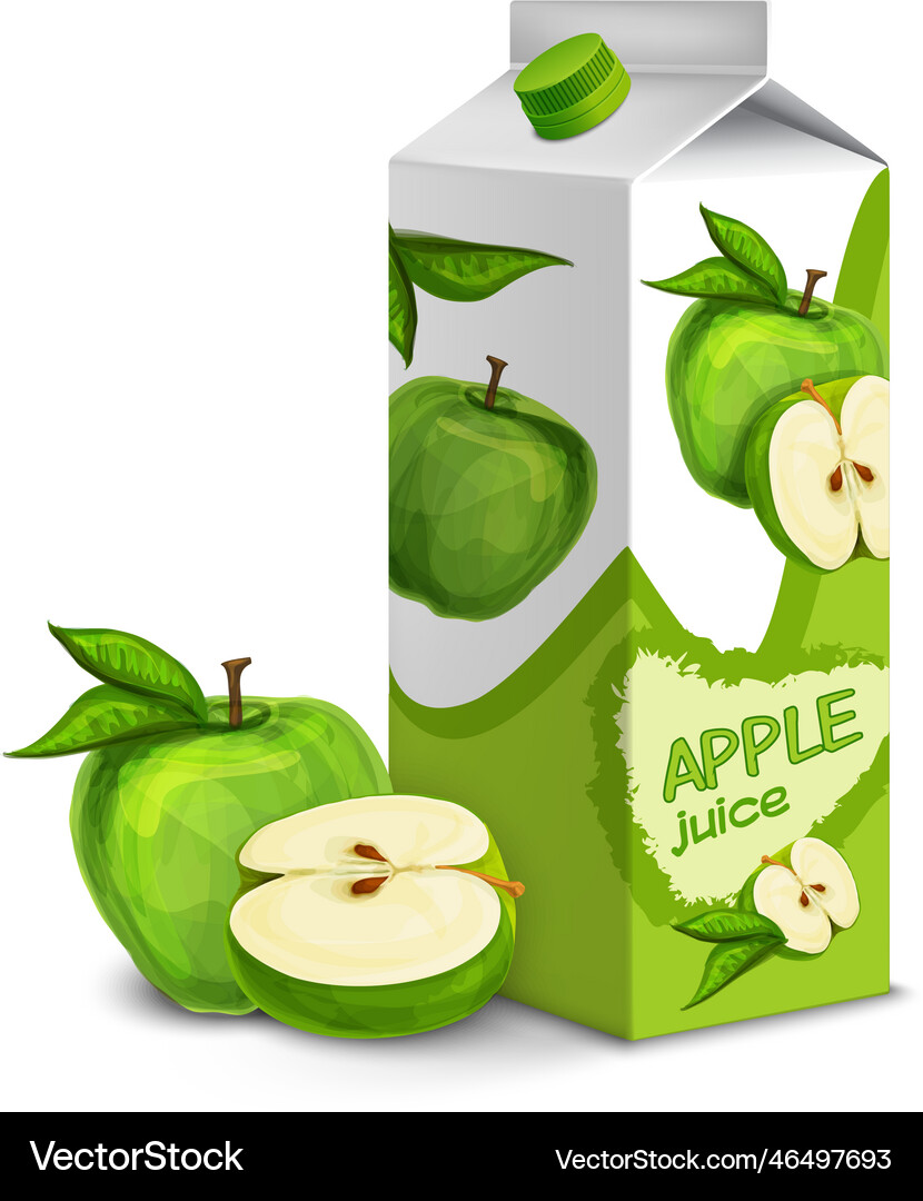 Juice pack apple Royalty Free Vector Image - VectorStock