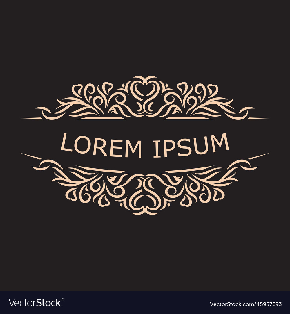 Luxury logo template flourishes elegant ornament Vector Image