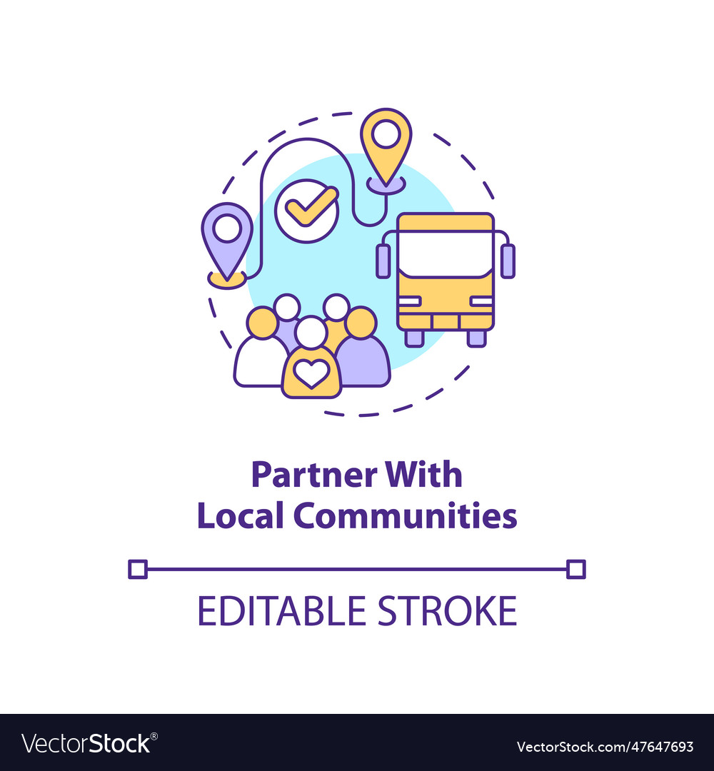 Partner with local communities concept icon Vector Image