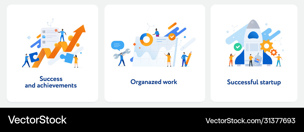 Set concept with business Royalty Free Vector Image