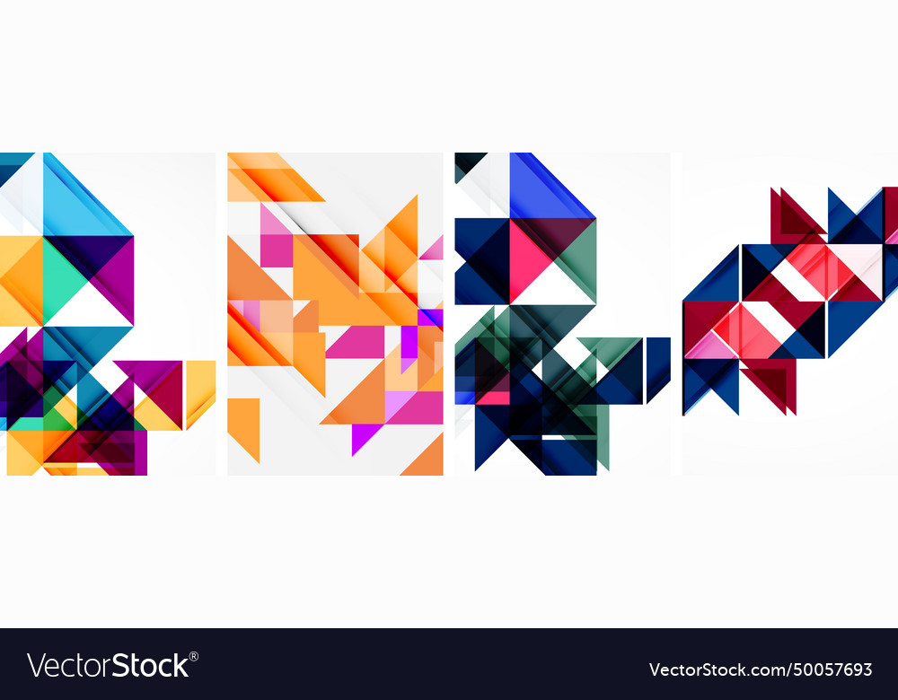 Set of abstract random triangle composition Vector Image