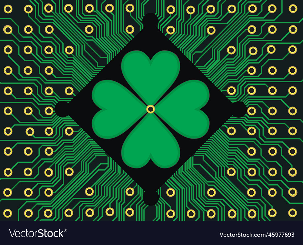 Shamrock clover elements computer holiday Vector Image