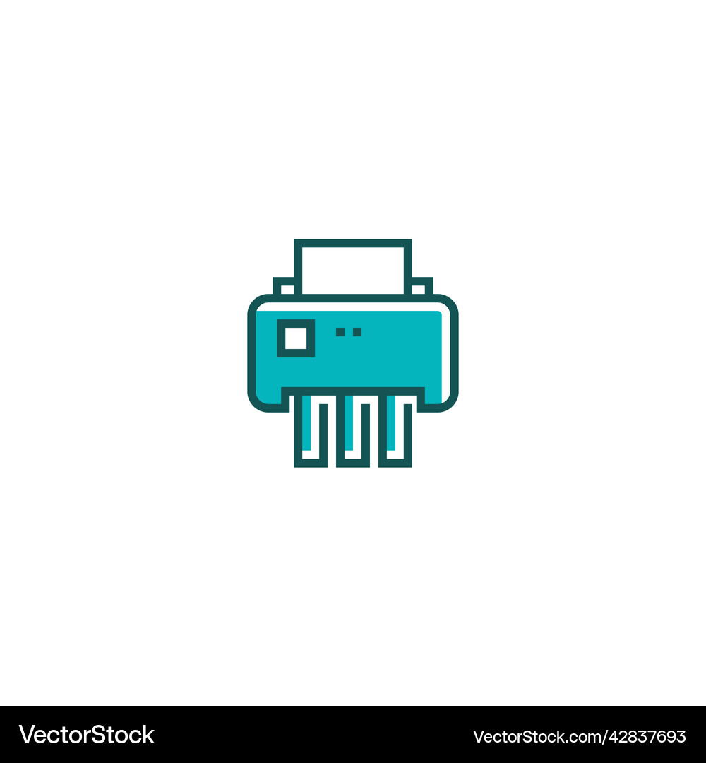 Shredder line icon linear style sign for mobile Vector Image