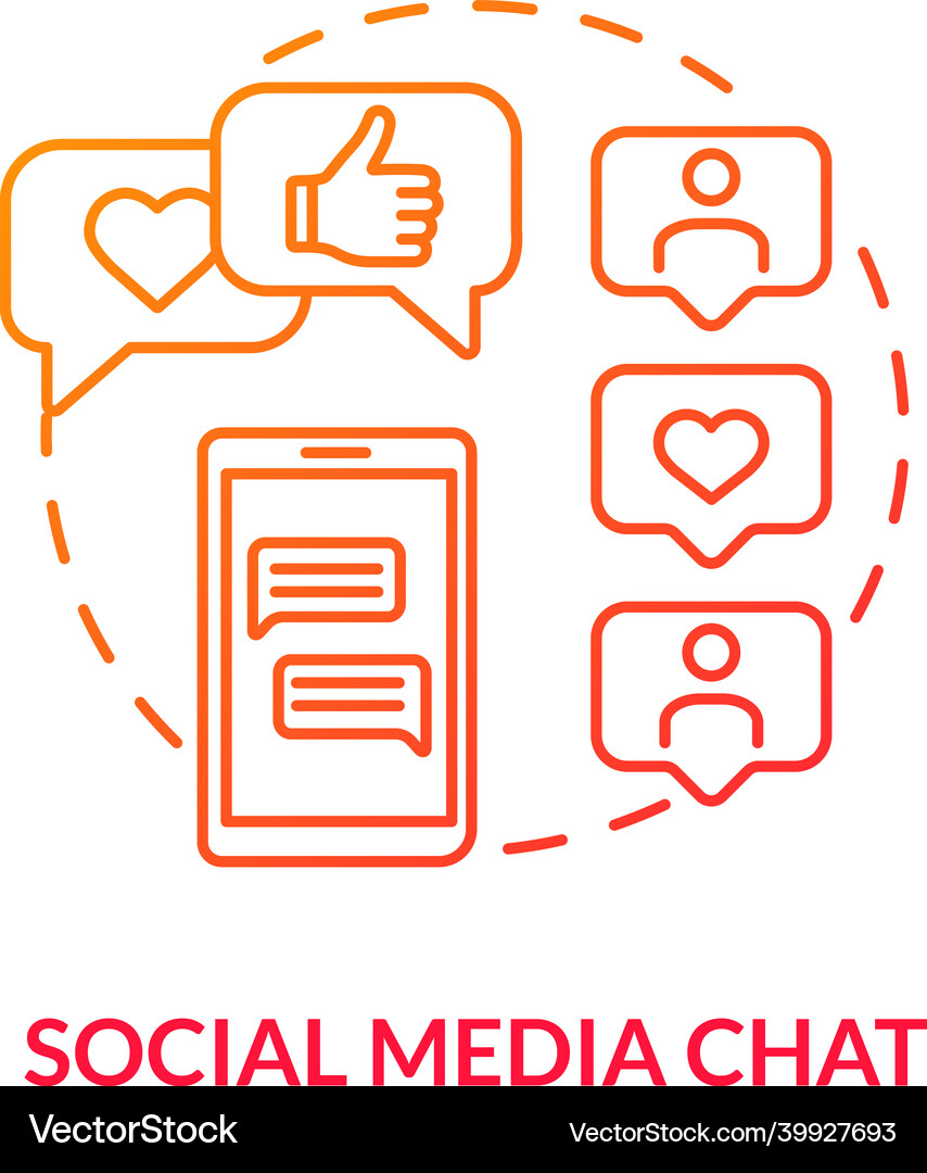 Social media chat red concept icon online Vector Image