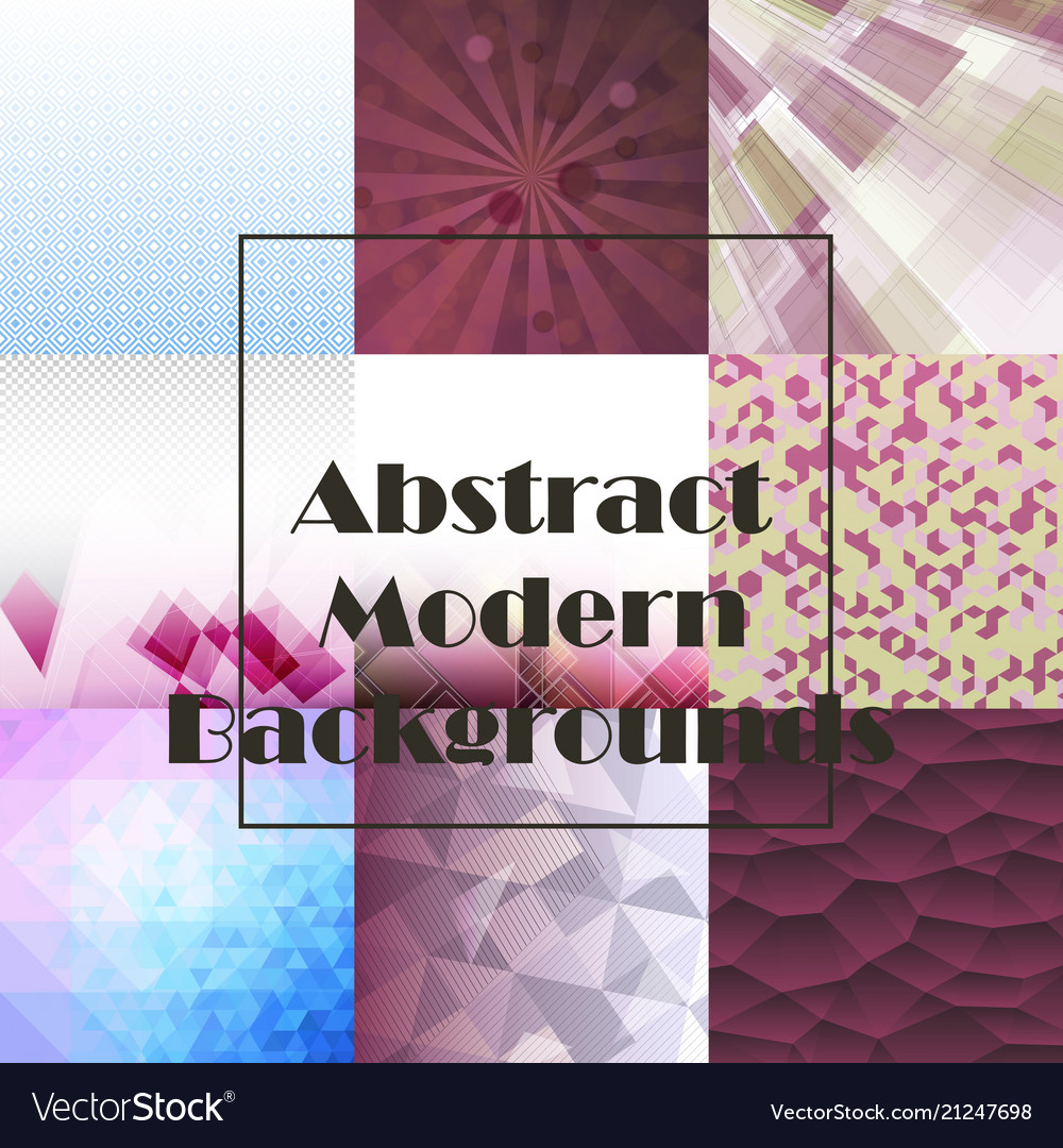 Collection of abstract multicolored backgrounds Vector Image