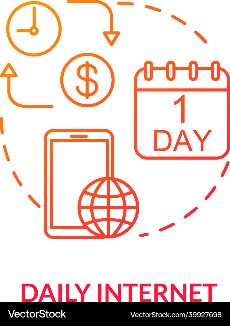 Daily internet red concept icon paid provider Vector Image