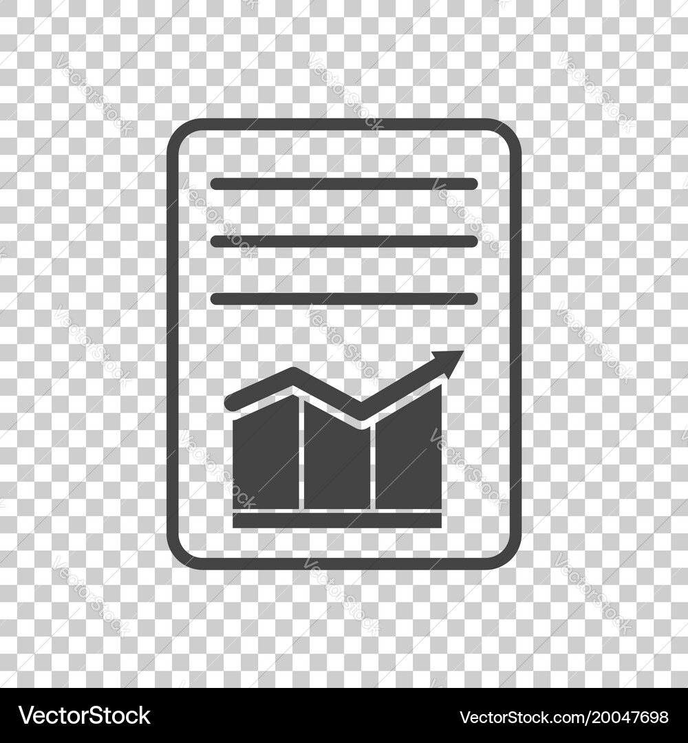 Document with chart symbol flat Royalty Free Vector Image