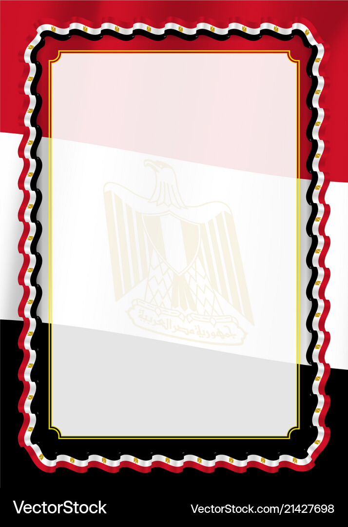 Frame and border ribbon with egypt flag Royalty Free Vector