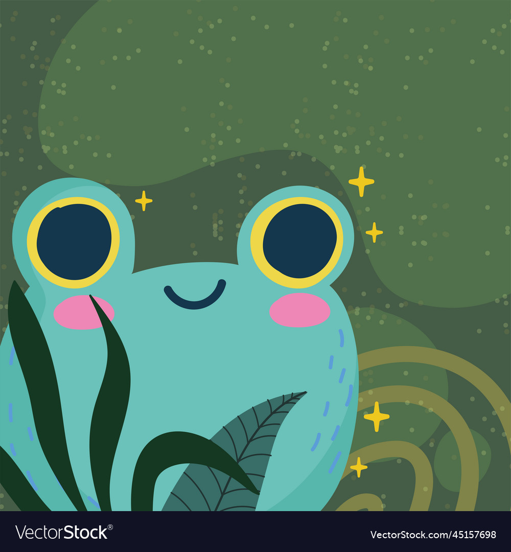 Frog and leaf Royalty Free Vector Image - VectorStock