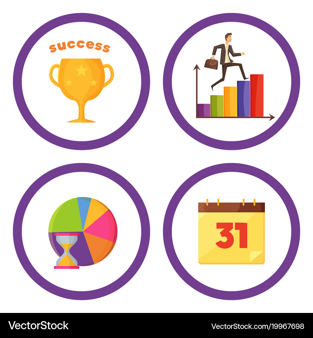 Gold cup bright graphics and paper calendar set Vector Image
