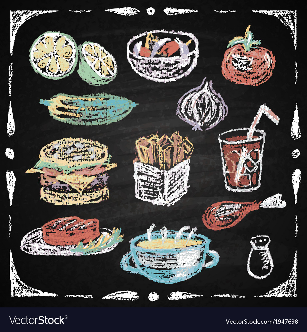 Hand drawn restaurant menu elements Royalty Free Vector