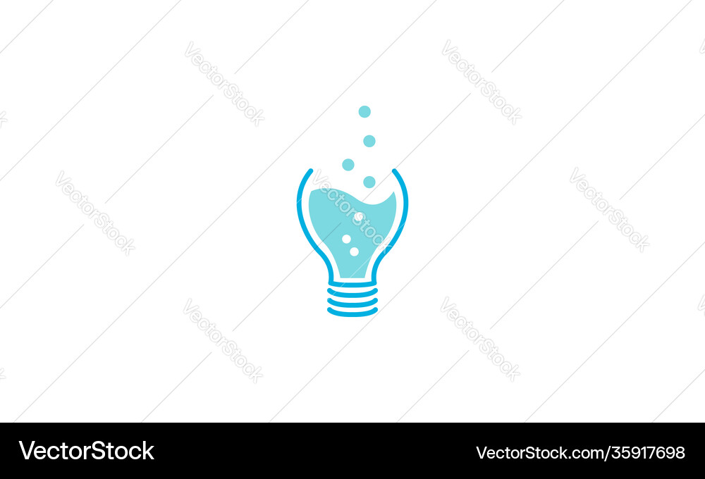 Lamp bulb with laboratory science logo symbol Vector Image