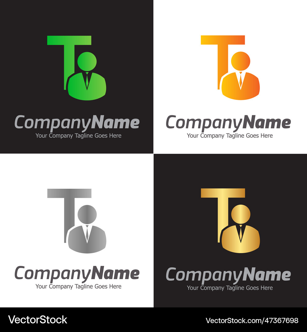 Letter t logo template colorful t Royalty Free Vector Image