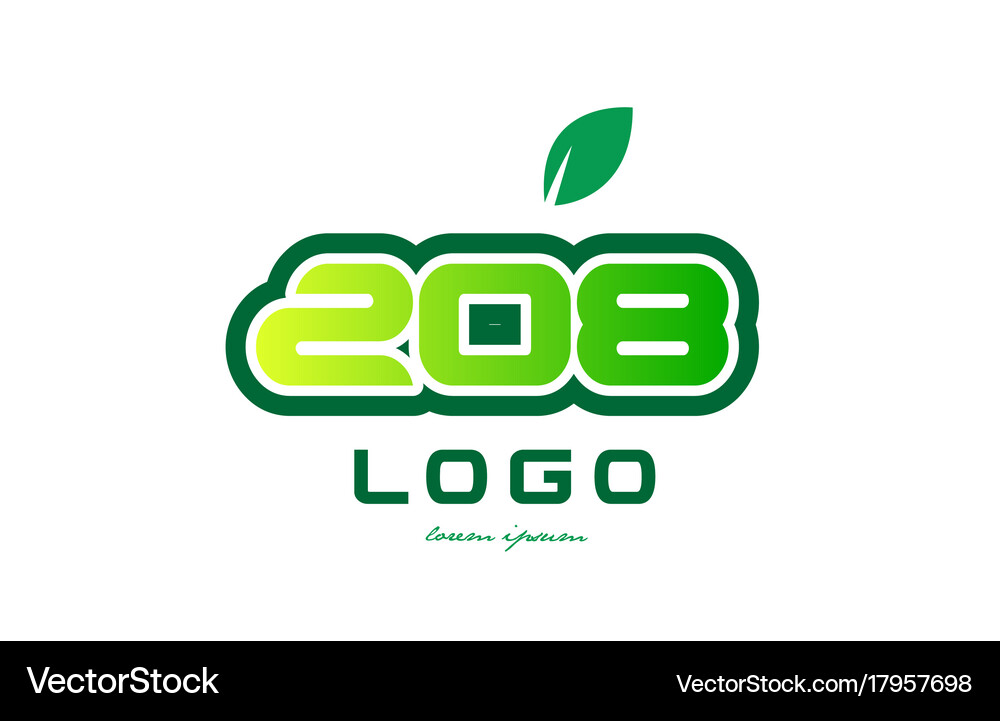Number 208 numeral digit logo icon design Vector Image