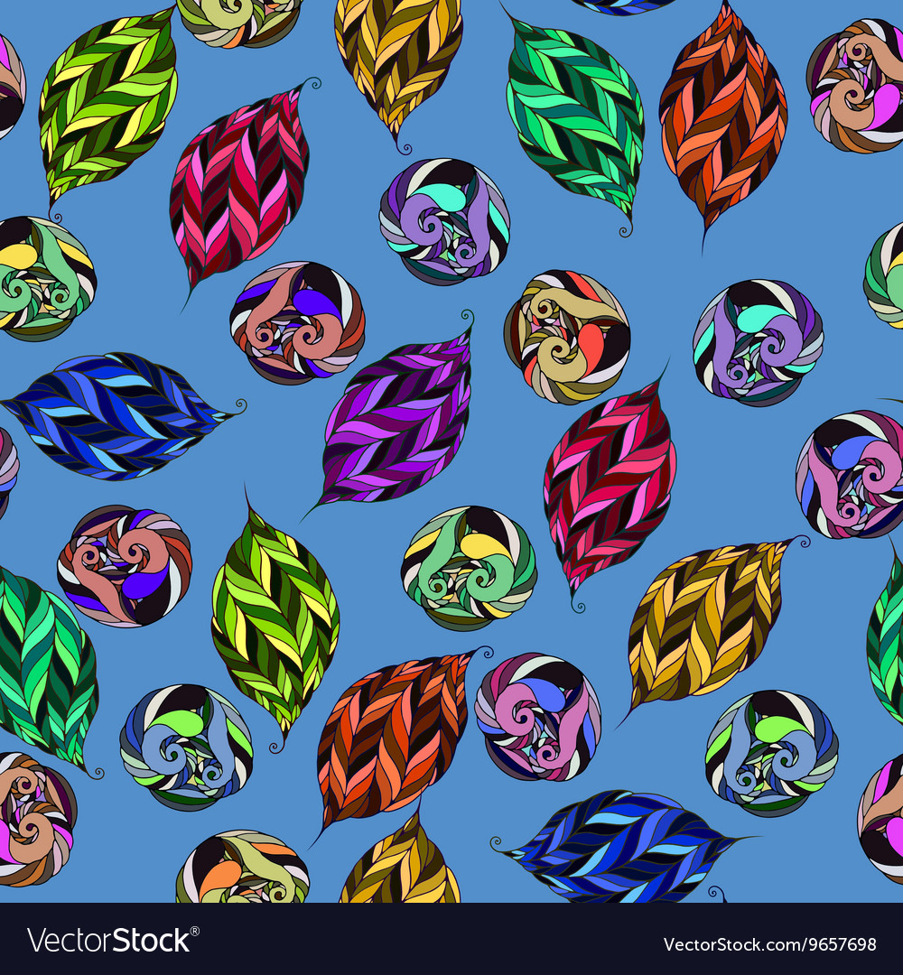 Seamless pattern of psychedelic shapes Royalty Free Vector