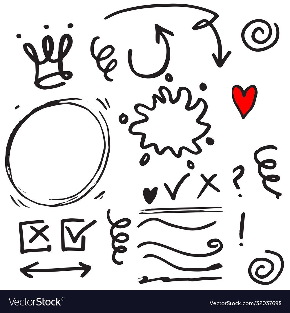 Set hand drawn design elements Royalty Free Vector Image