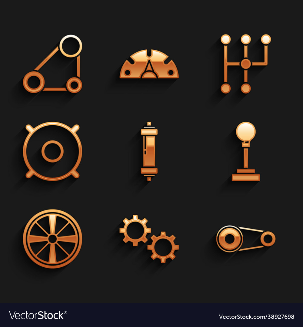 Set shock absorber gear timing belt kit shifter Vector Image Set shock absorber gear timing belt kit shifter Vector Image