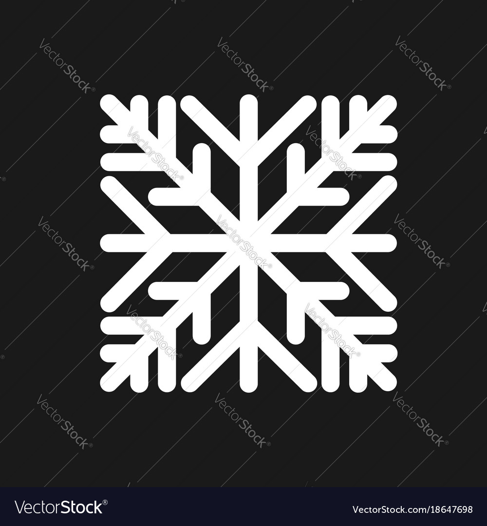 Square snowflake flat icon Royalty Free Vector Image