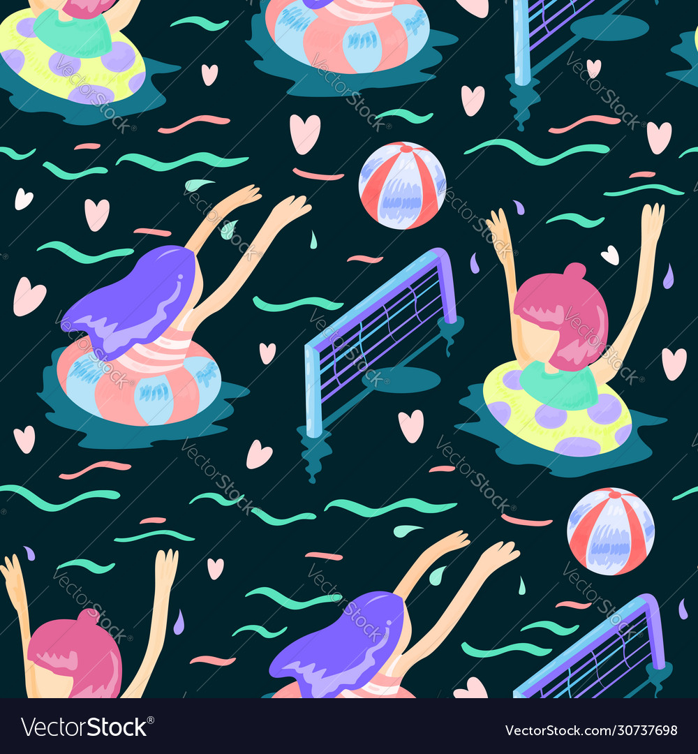 Summer beach seamless pattern background Vector Image