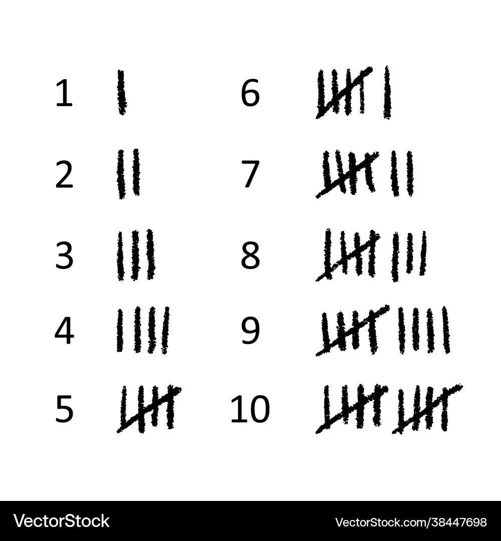 Tally marks set Royalty Free Vector Image - VectorStock