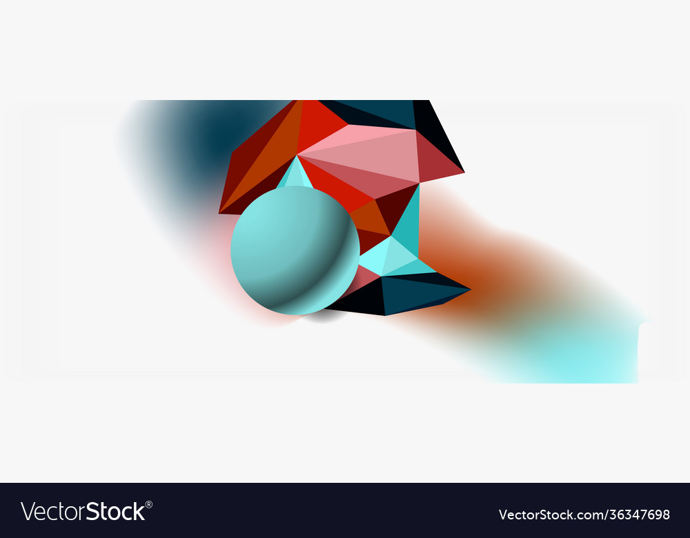 Trendy 3d geometric composition design template Vector Image