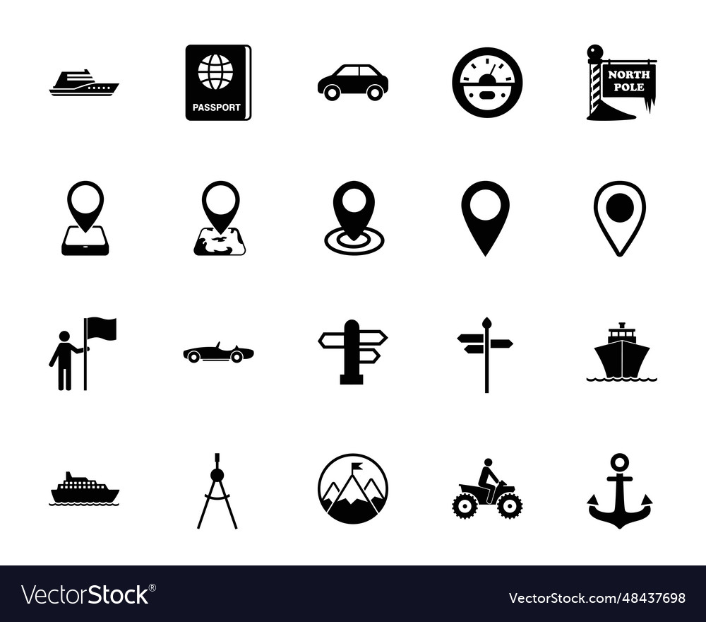 Trip icon set Royalty Free Vector Image - VectorStock