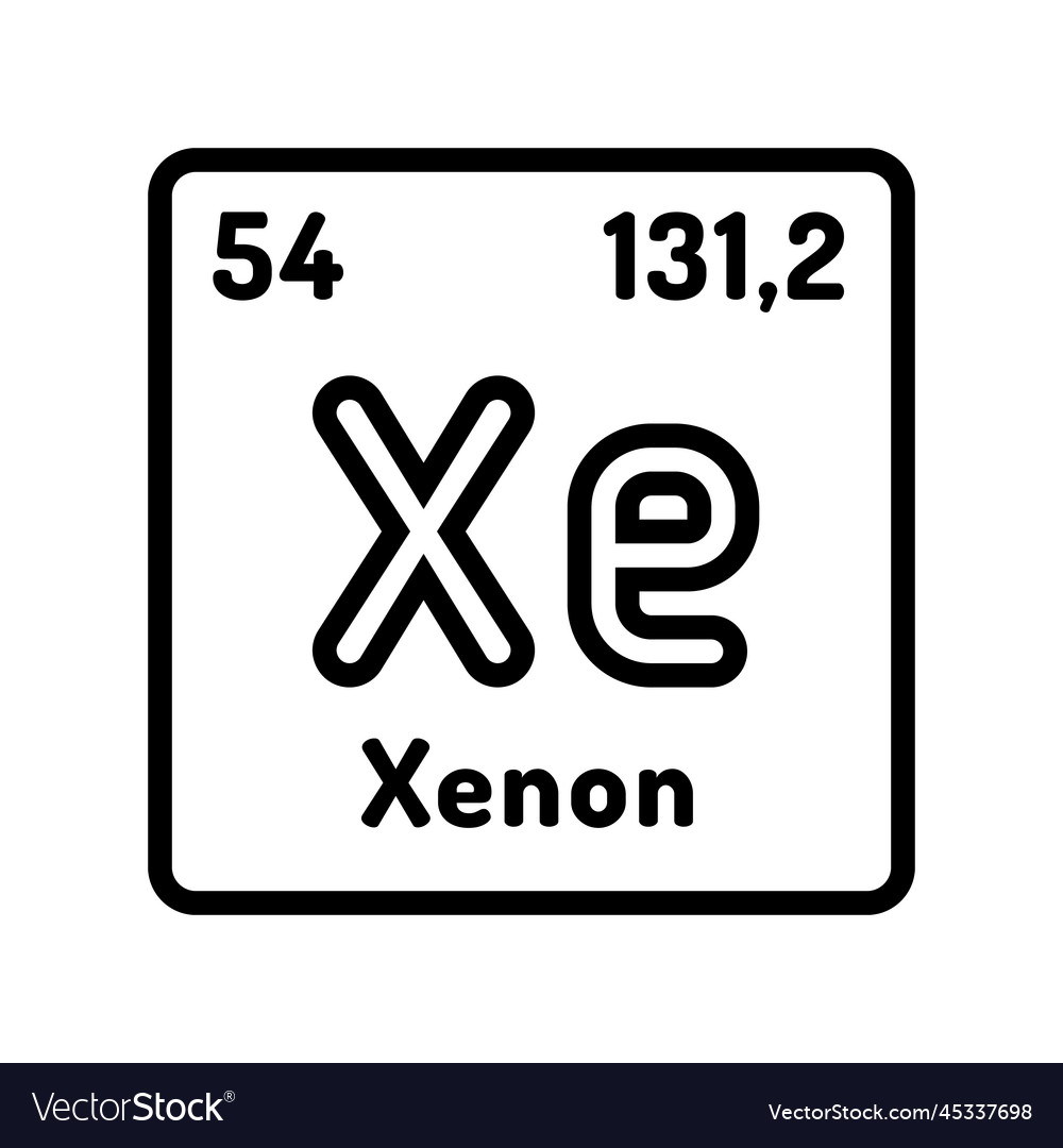 Xenon chemical element line icon Royalty Free Vector Image Xenon chemical element line icon Royalty Free Vector Image