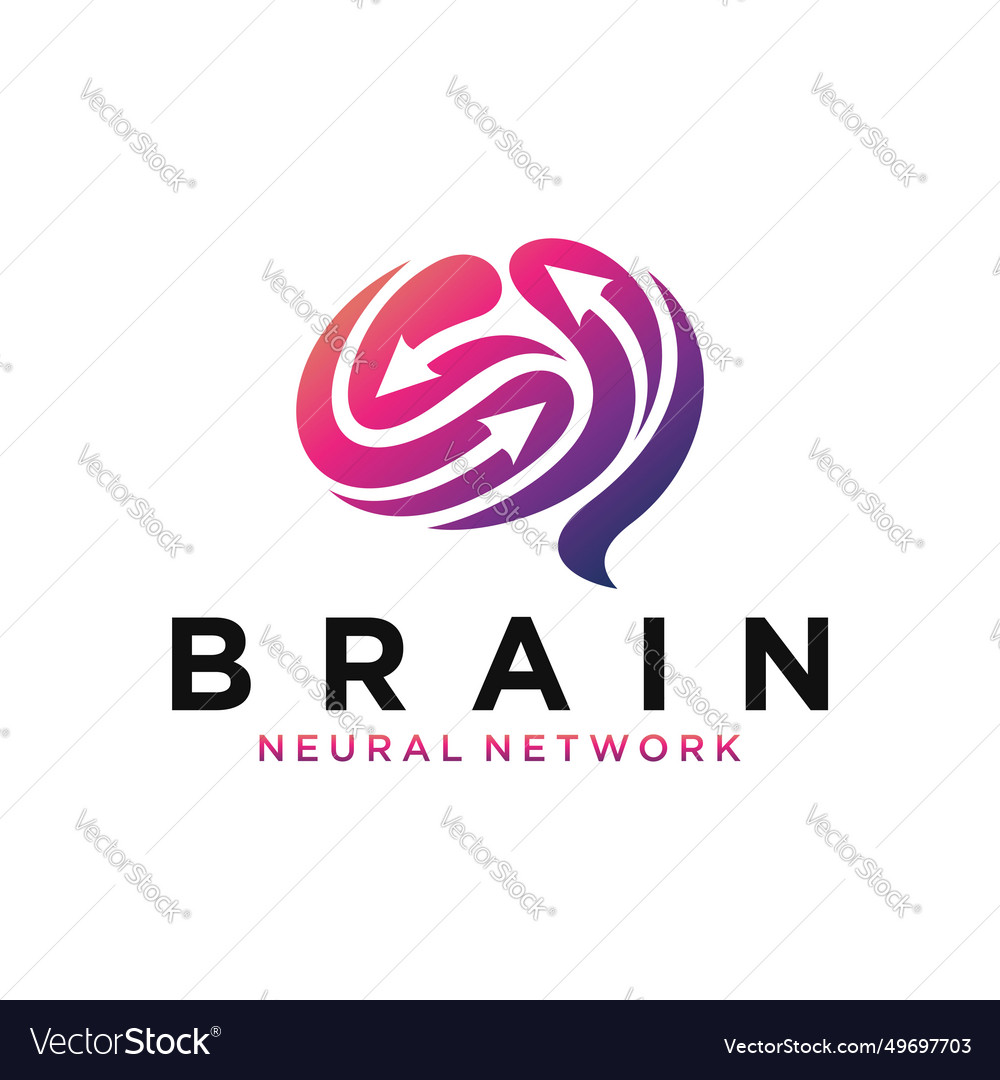 Abstract creative colorful brain logo design Vector Image