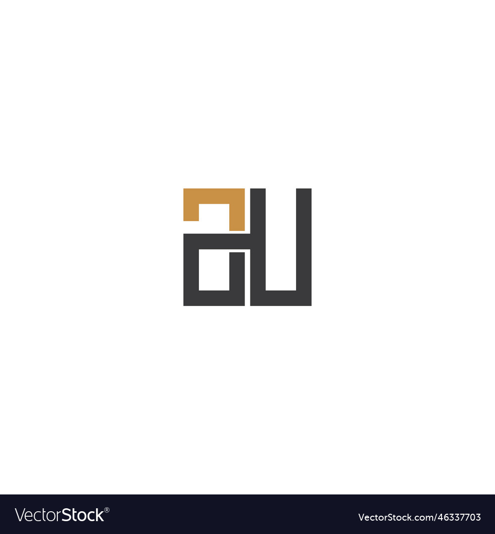 Alphabet initials logo au ua a and u Royalty Free Vector