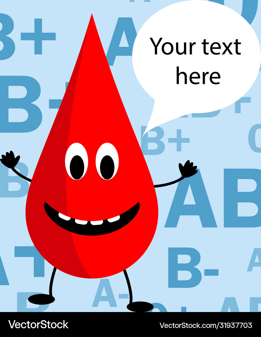 Blood donation sign with speak box Royalty Free Vector Image