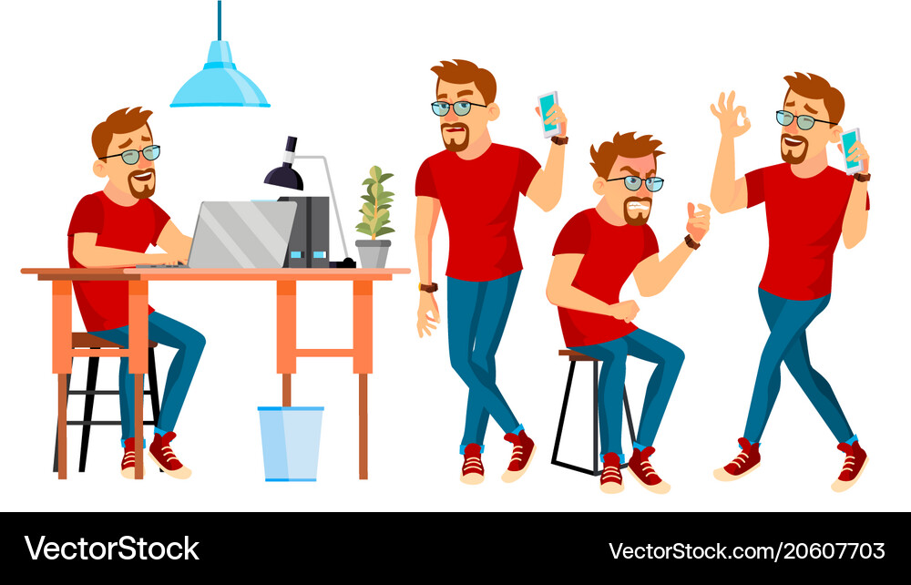 Business man character working male Royalty Free Vector